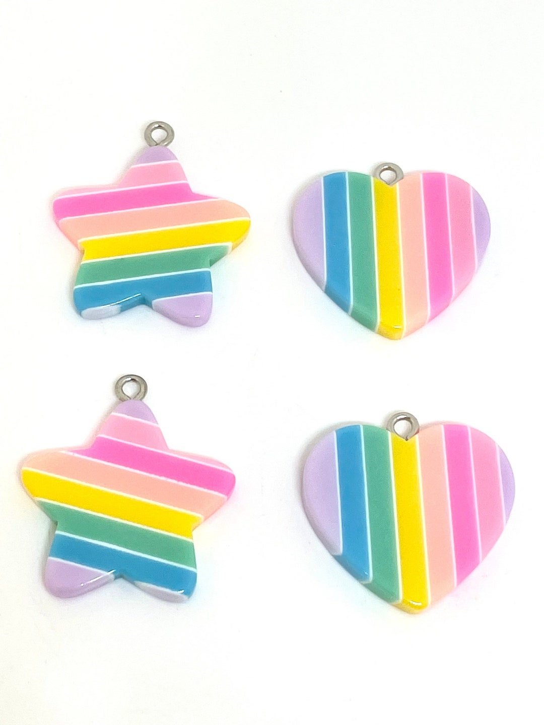 Cute Pastel Star and Heart Charms for Jewelry Making, Star Charm, Star ...