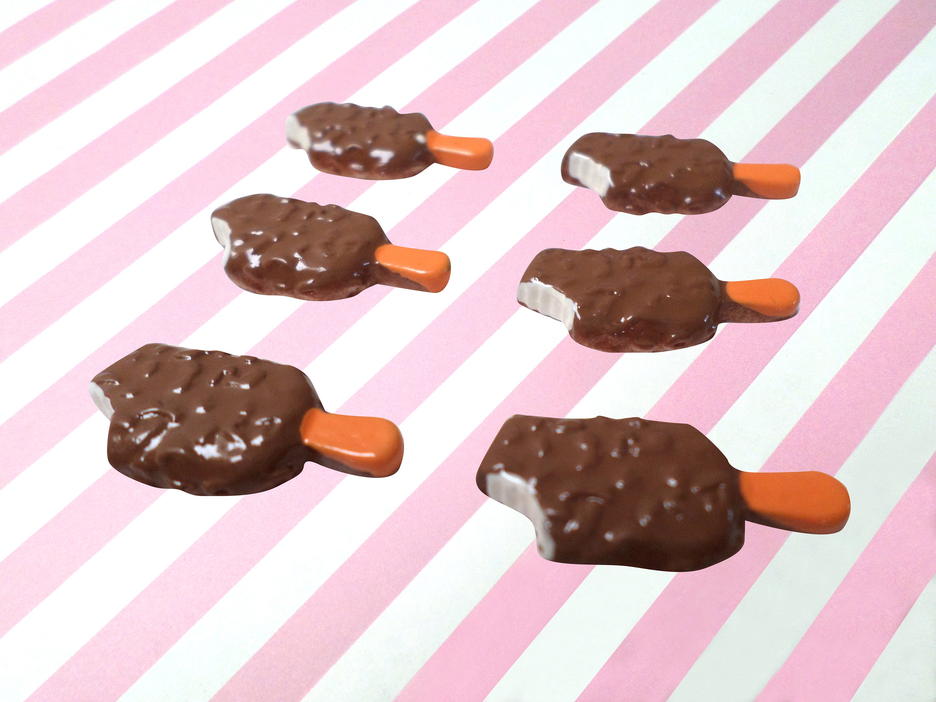 Cute Tiny Crunch Chocolate Popsicle Decoden Cabochons 6pc | Etsy