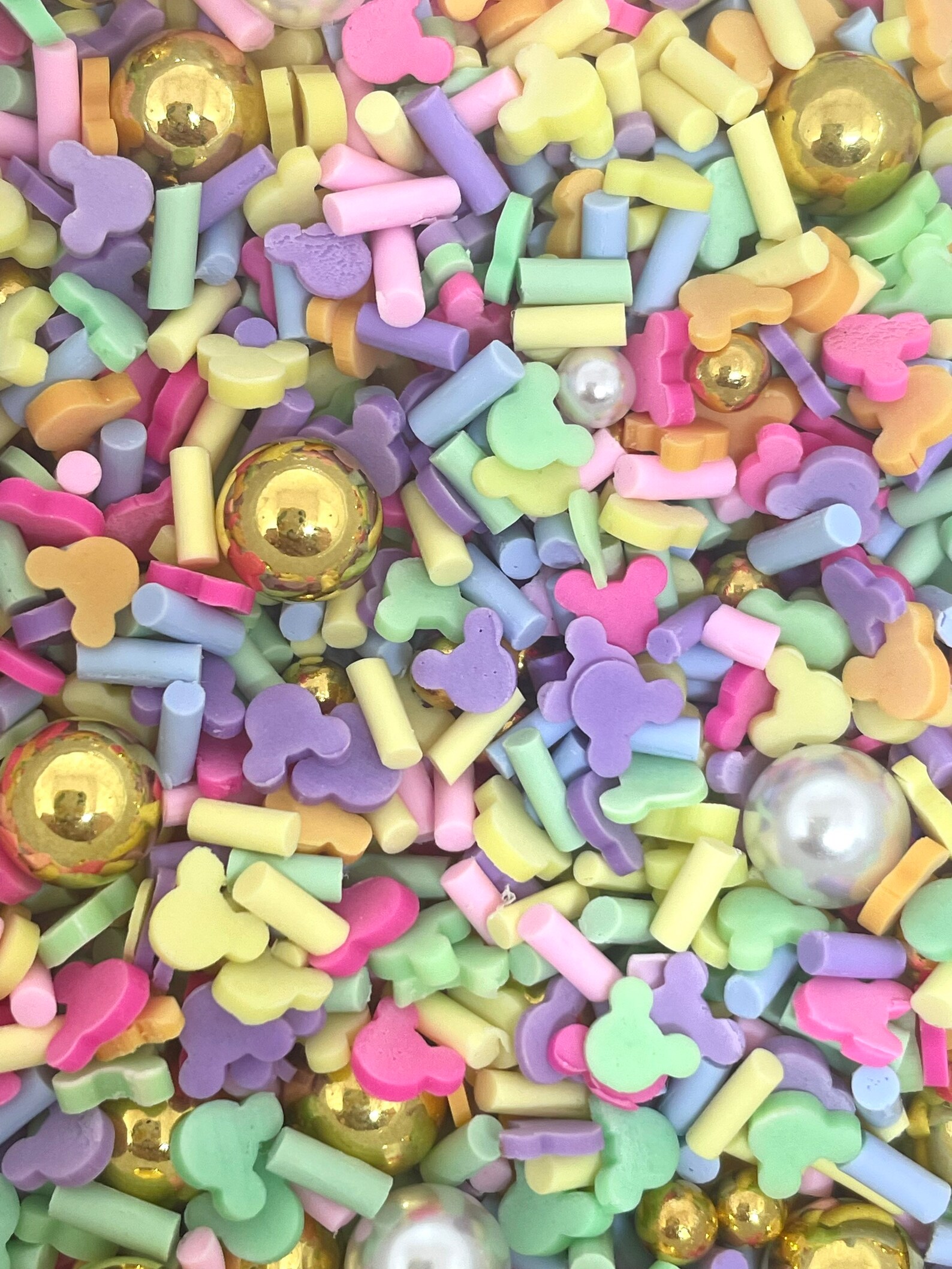 Pastel Sprinkle Mix With Mickey Mouse Heads and Pearls for Slime, Fake ...