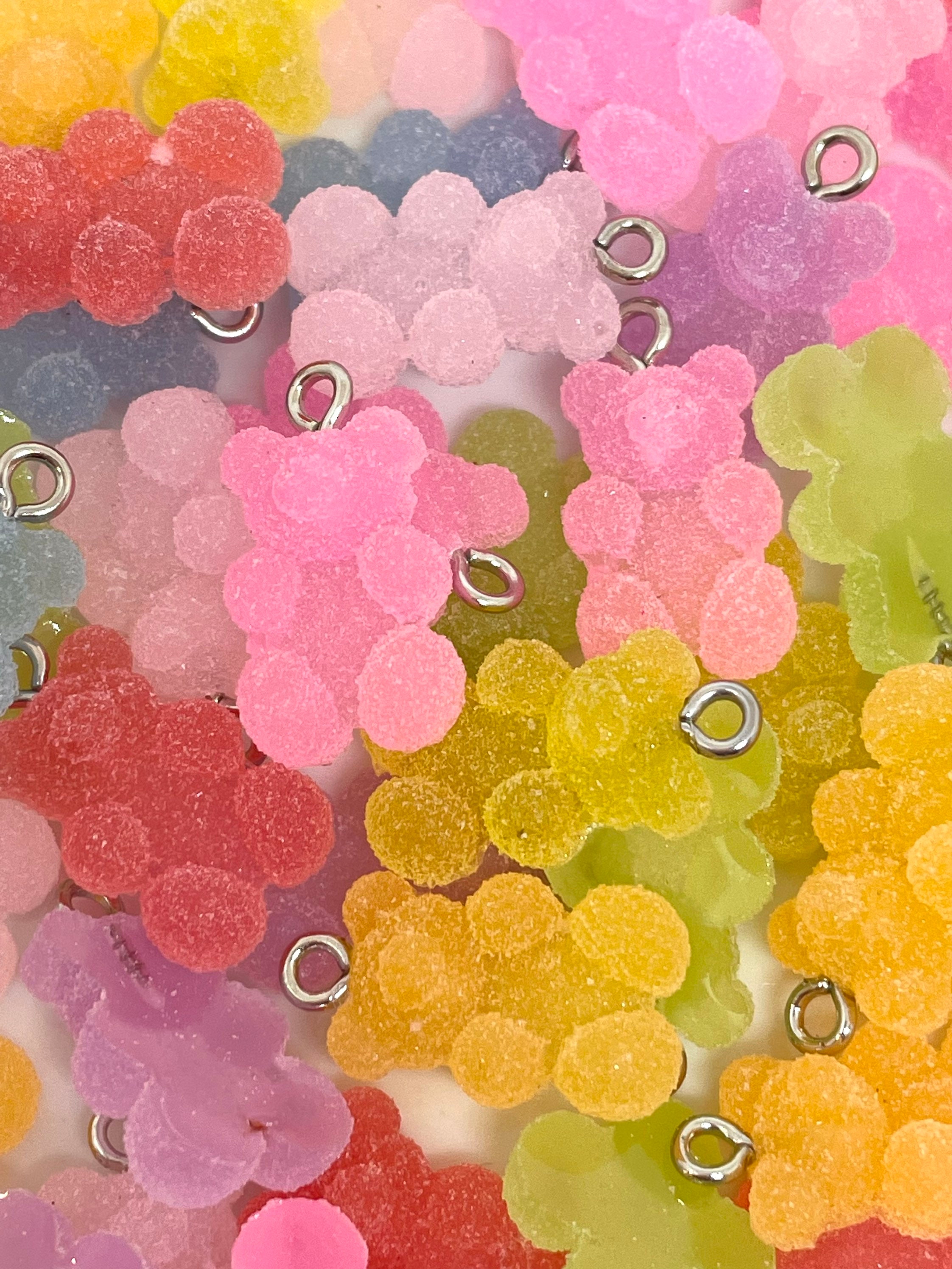 Sugar Gummy Bear Beads for Jewelry Making, Fake Candy, Gummy Bear Charm ...