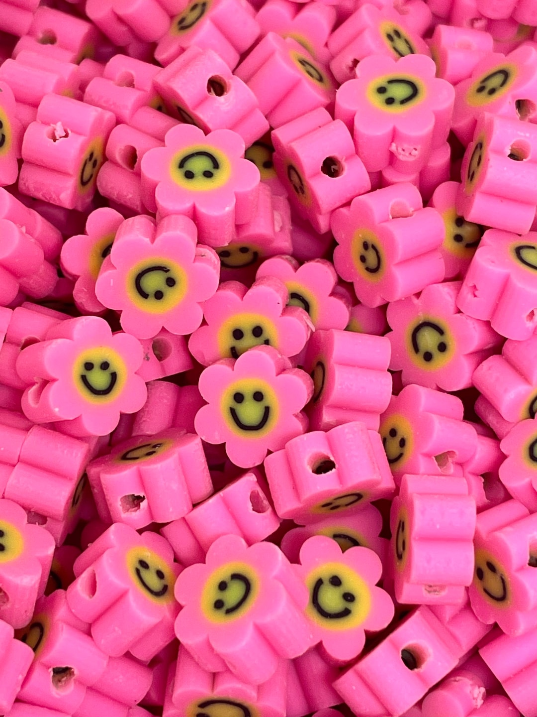 Cute Happy Face Flower Beads, Emoji Beads, Charm for Jewelry Making ...