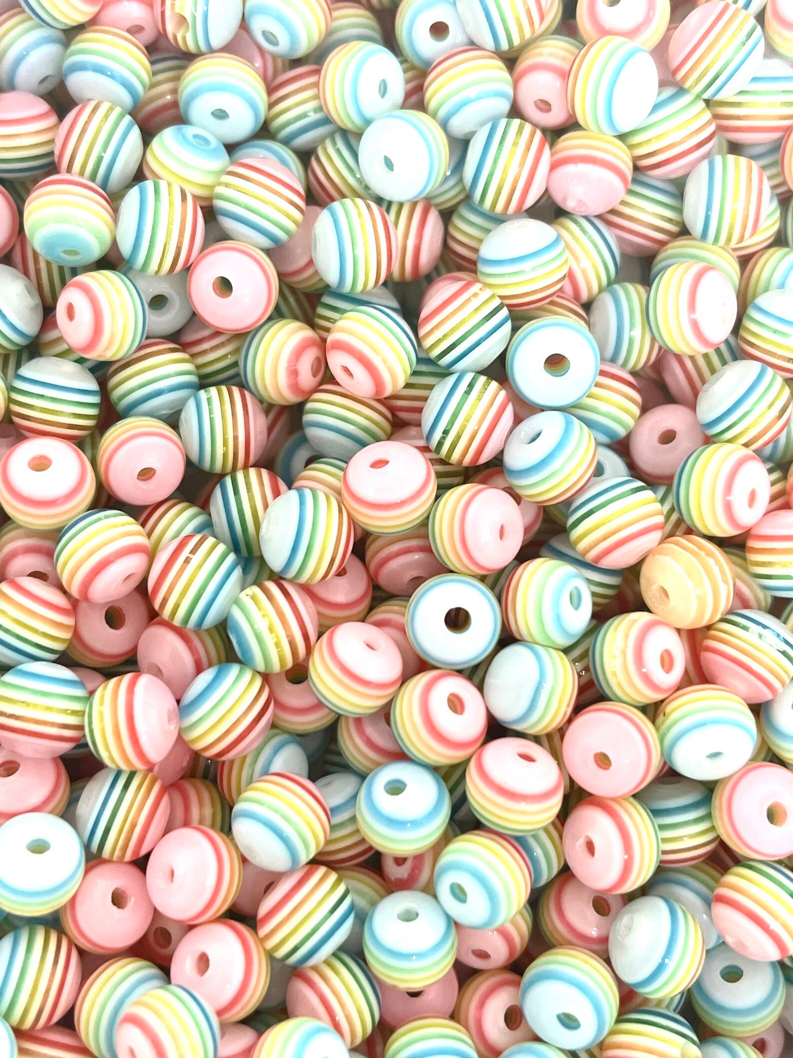 Translucent Rainbow Stripes, Striped Beads for Jewelry Making, Spacer ...