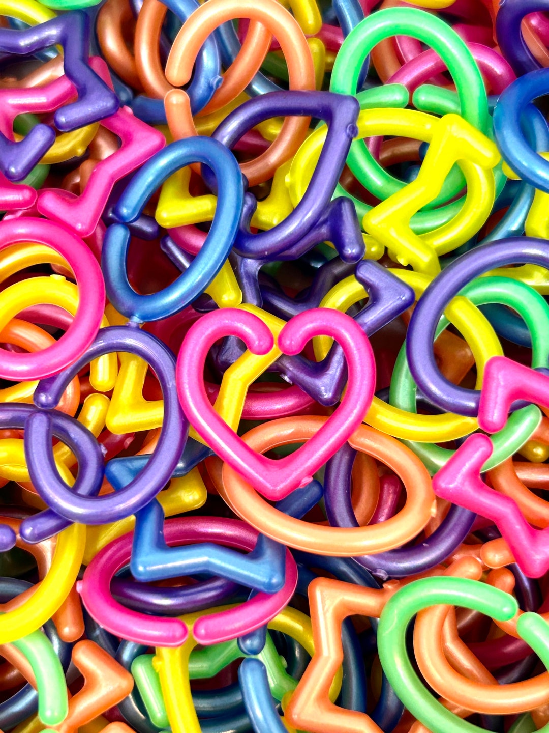 Rainbow Plastic Pearl Chain Mix - Assorted Open Chains for Colorful ...