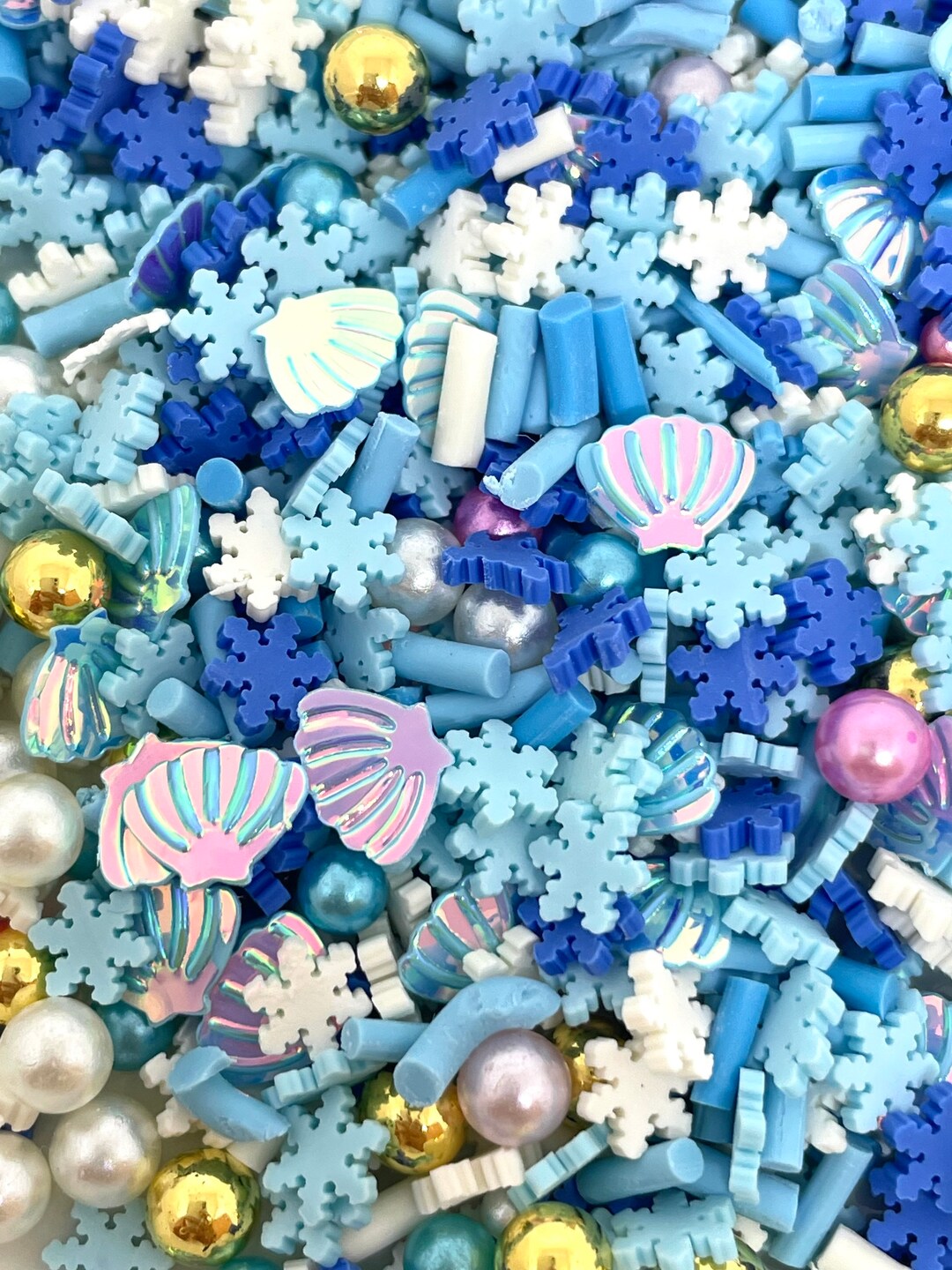 Mermaid Mix Seashell Fake Sprinkles Mix, Faux Sprinkles, Candy for Nail ...