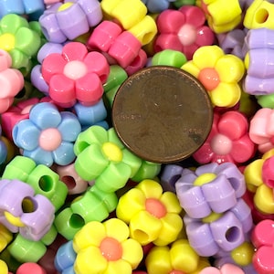 Charming 13mm Pastel Flower Beads - Perfect for Colorful and Fun ...