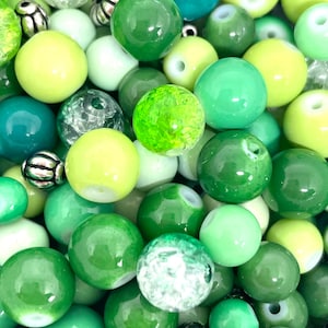 Gorgeous Green Bead Mix, Green Themed Beads for Jewelry Making, Bead ...