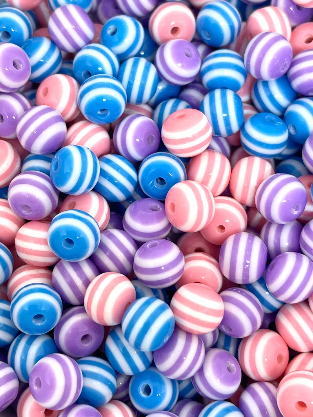 8mm Unicorn Bead Variety for Jewelry Making, Striped Beads for Necklace ...