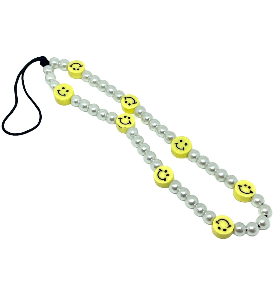 SMOL Smiley Face Phone Strap, Happy Face Emoji and Pearl Cell Phone ...