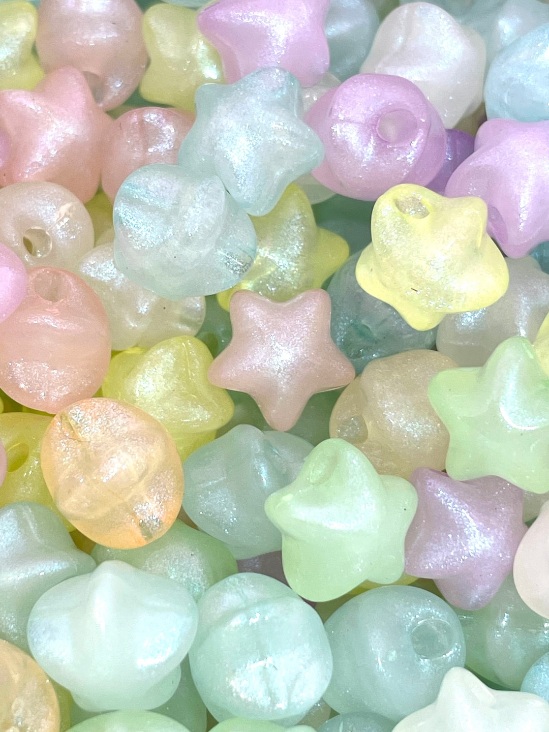 Kawaii Twinkle Twinkle Iridescent Star Beads, Yume Kawaii, Fairy Kei Beads, Jewelry From Japan ...