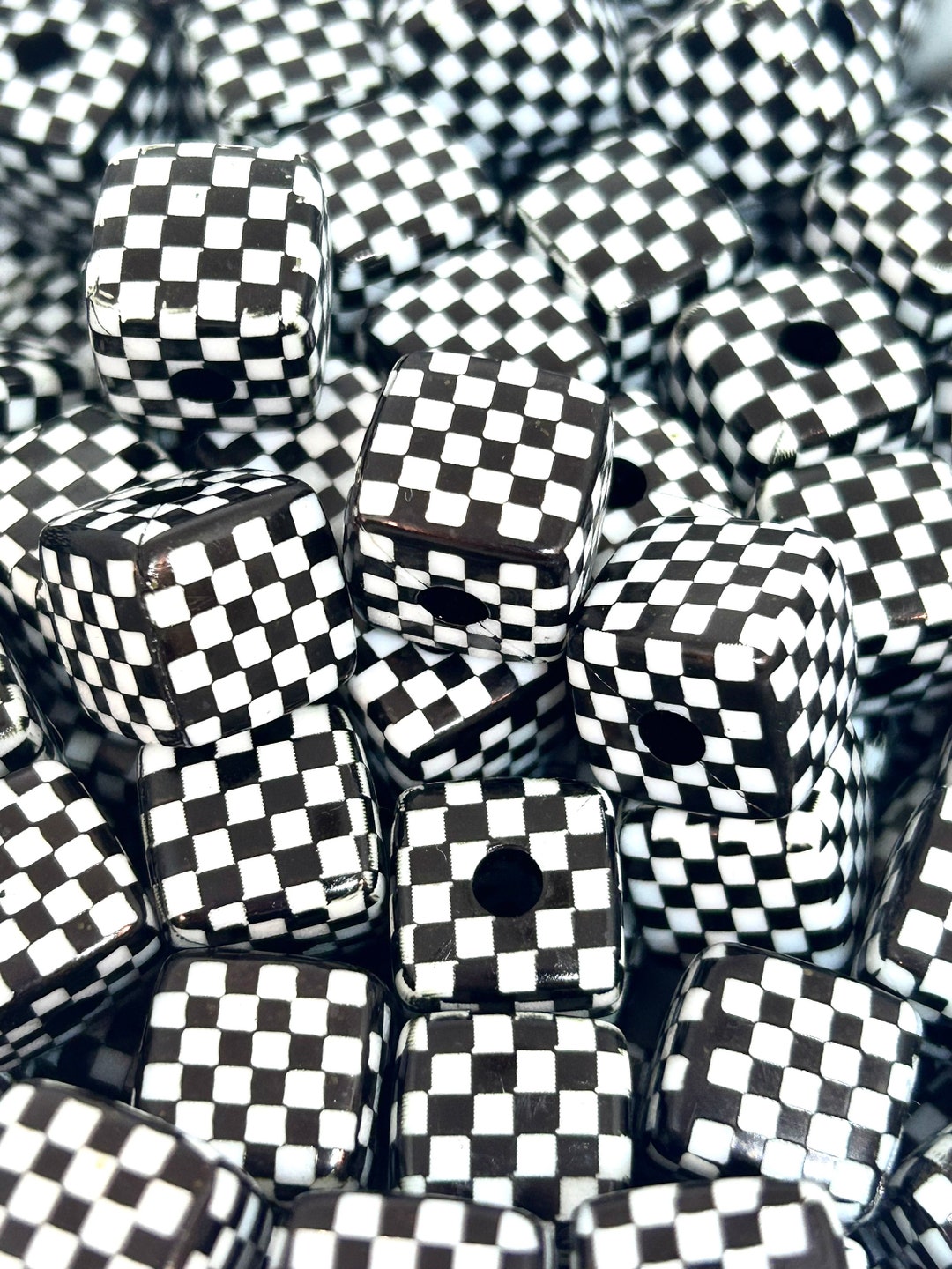 12mm Chunky Checkerboard Cube Beads - Etsy