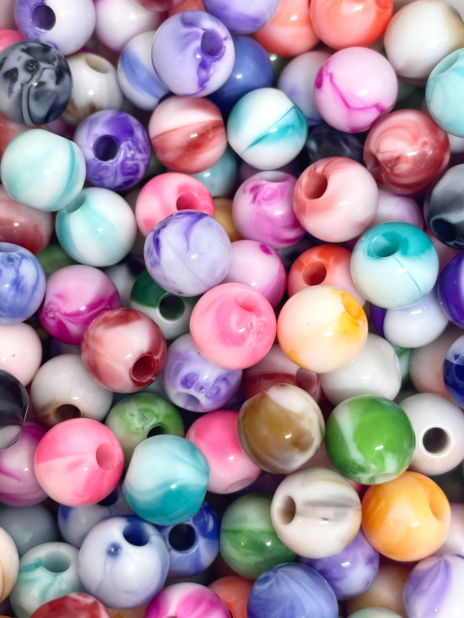 8mm Marble Print Acrylic Bead Set Bead Soup Assorted Beads - Etsy