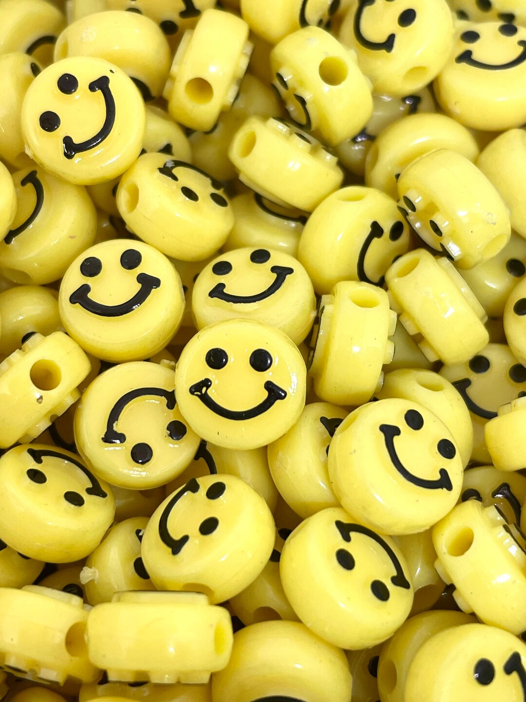 Cute Yellow Happy Face Beads, Emoji Charms, Smiley Face Pendants for ...