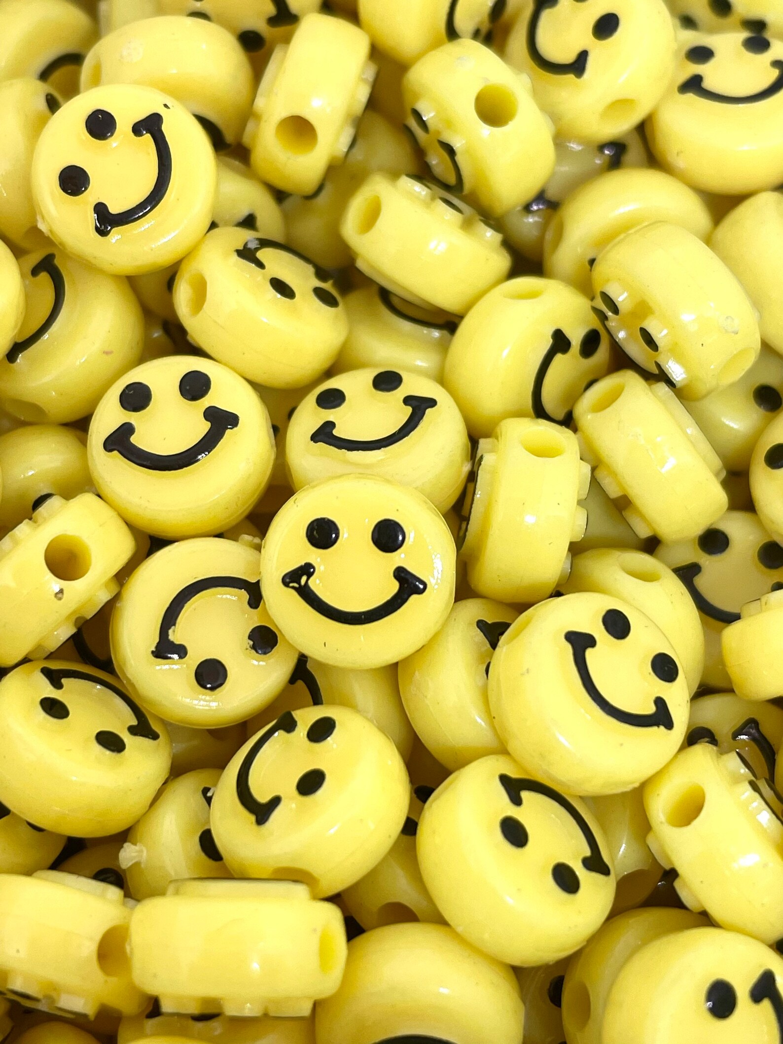 Cute Yellow Happy Face Beads Emoji Charms Smiley Face - Etsy
