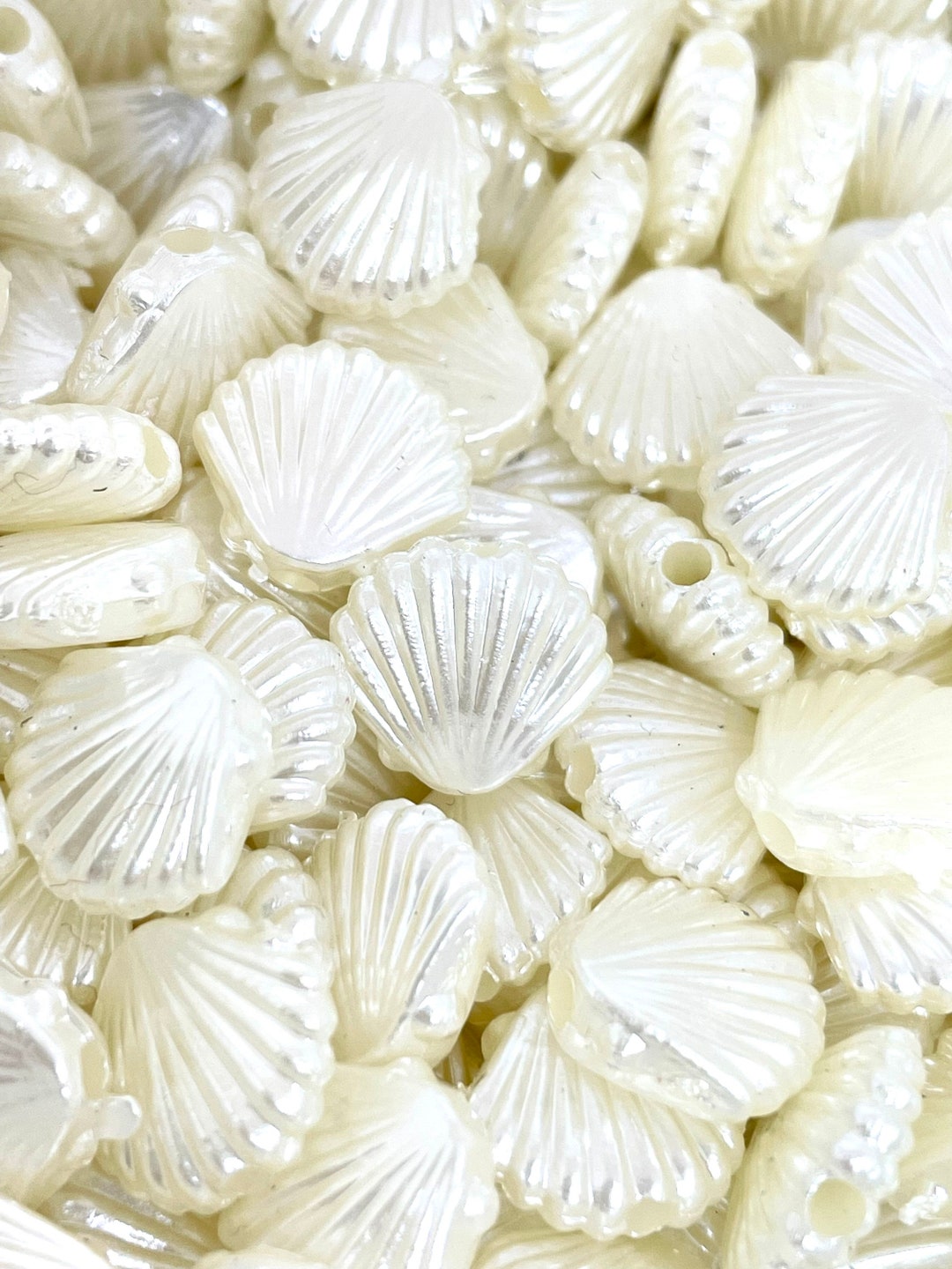10mm Cute Mermaid Shell Beads, Shell Necklace, Jewelry, Ivory Clam ...