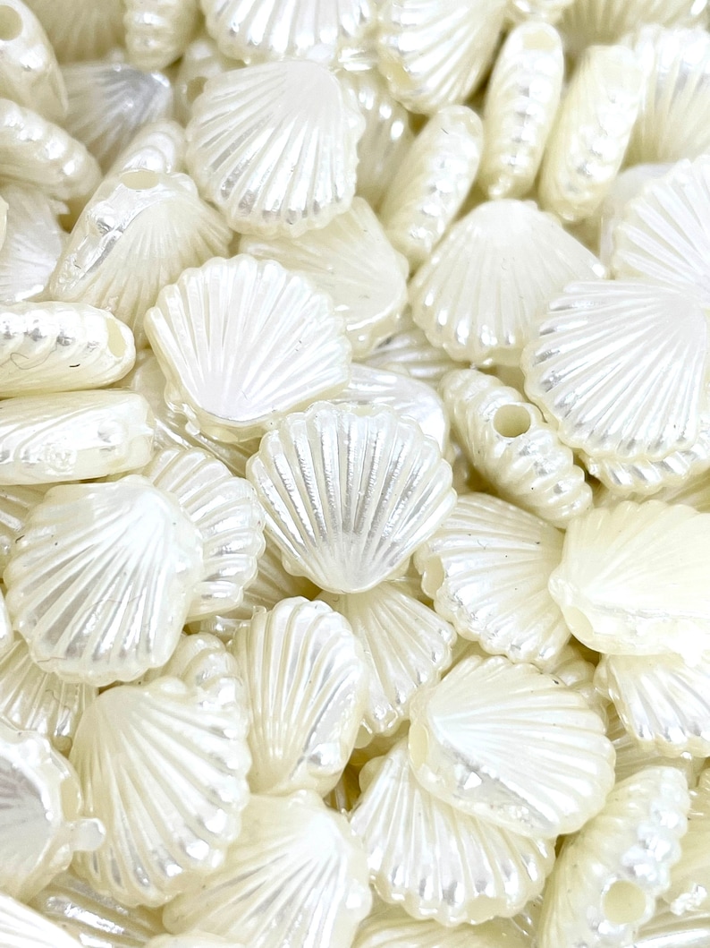 10mm Cute Mermaid Shell Beads, Shell Necklace, Jewelry, Ivory Clam ...
