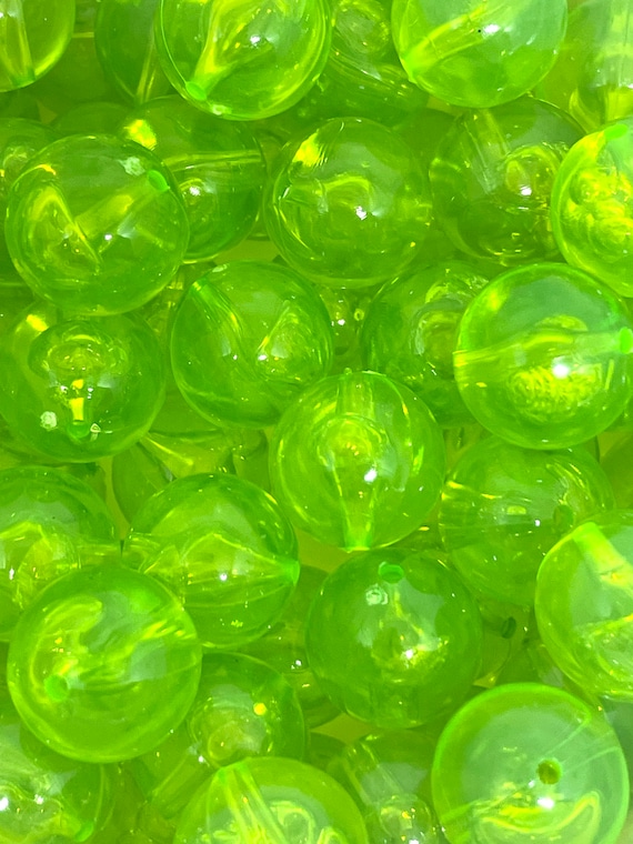 14mm Translucent Lime Green Bubble Gum Beads for Jewelry | Etsy