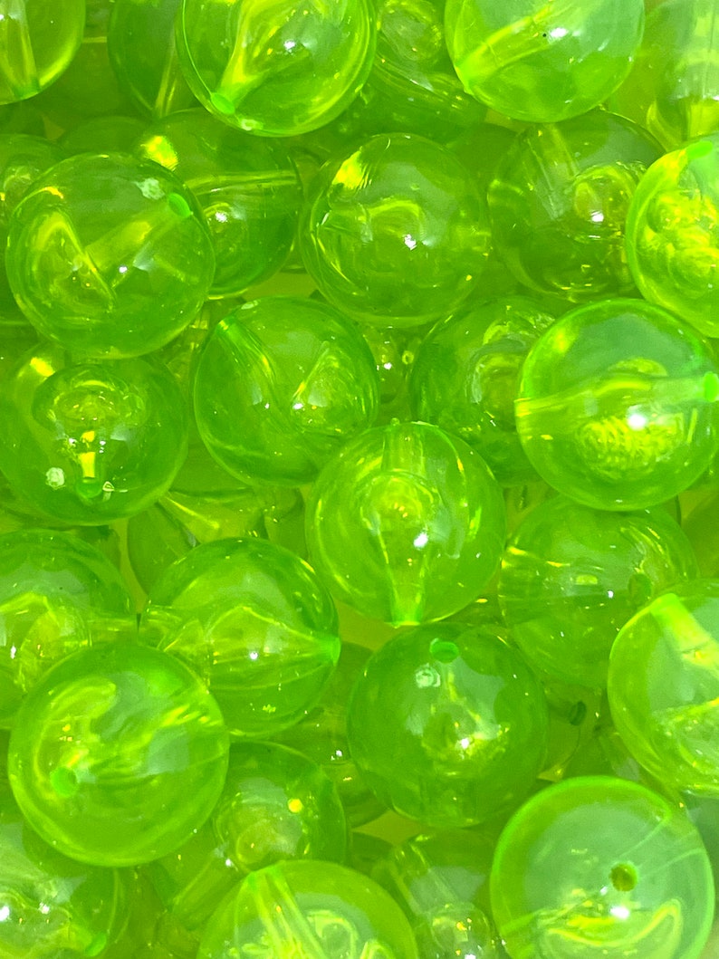 14mm Translucent Lime Green Bubble Gum Beads for Jewelry | Etsy