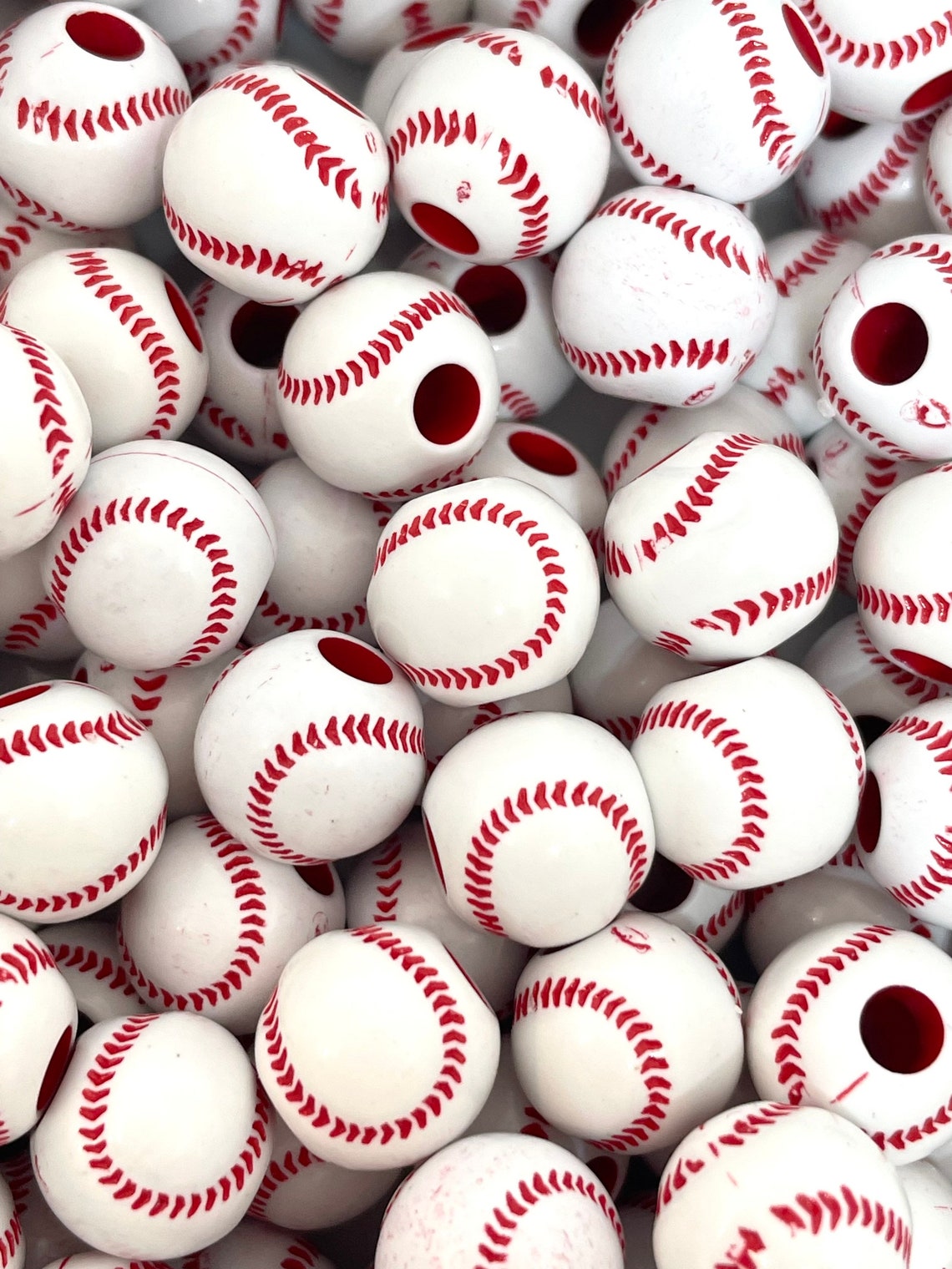 Baseball Beads, Sports Beads for Keychain, Baseball Charm, Baseball ...