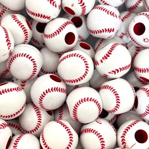 Baseball Beads, Sports Beads for Keychain, Baseball Charm, Baseball ...