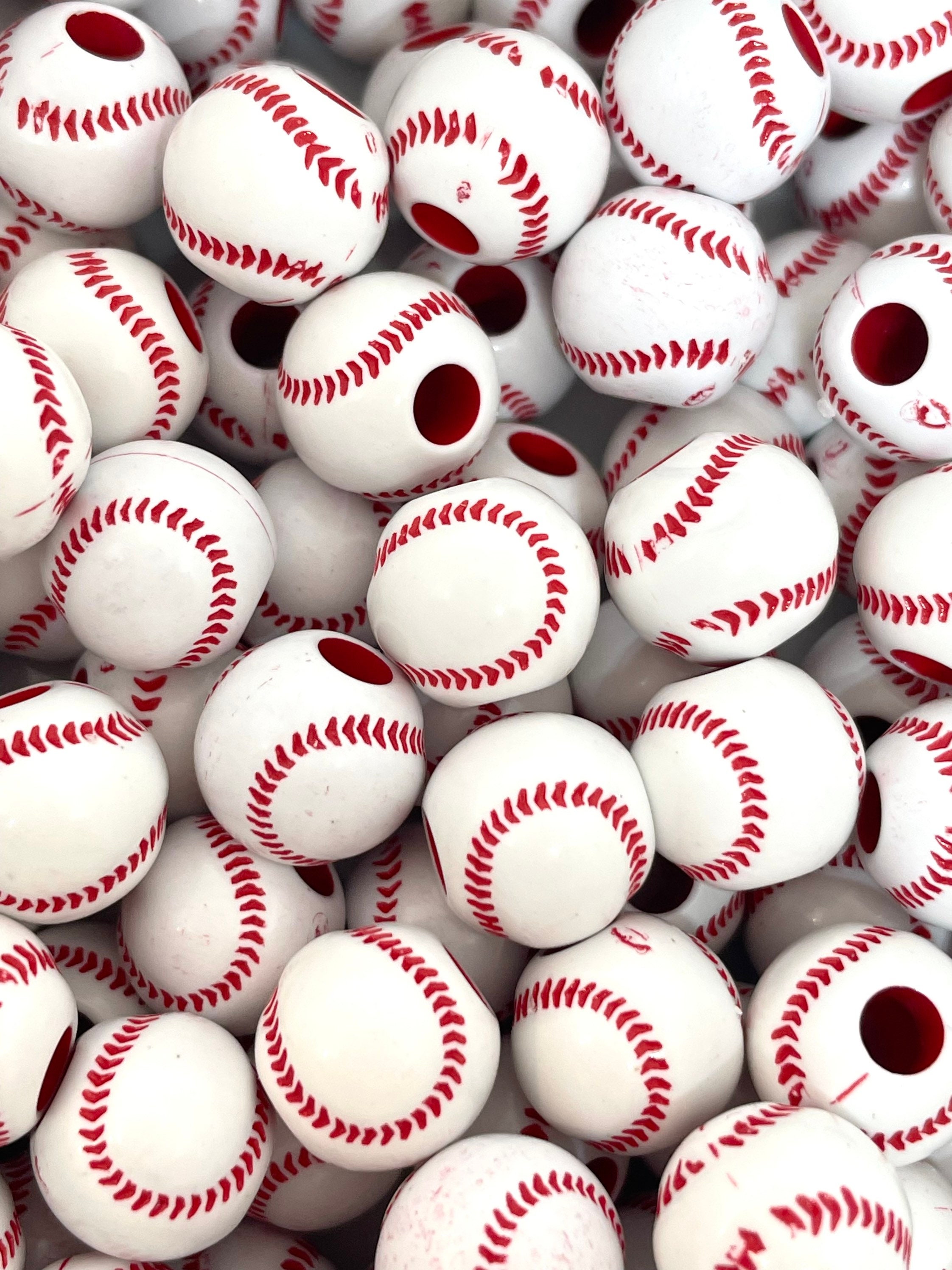 Baseball Beads Sports Beads for Keychain Baseball Charm - Etsy