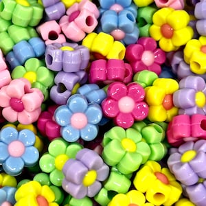 Charming 13mm Pastel Flower Beads - Perfect for Colorful and Fun ...