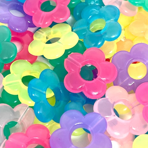 Kawaii Neon Flower Beads Necklace Beads 20mm Cute Beads - Etsy