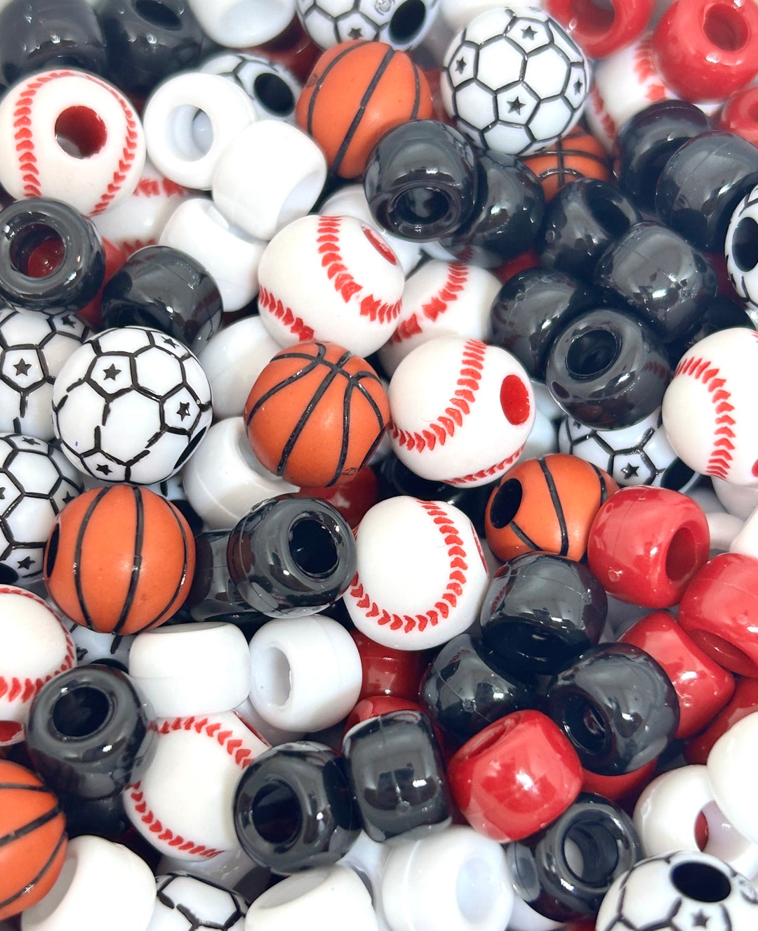 Sports Ball Bead Kit for Baseball, Soccer, Basketball Team Lanyards ...