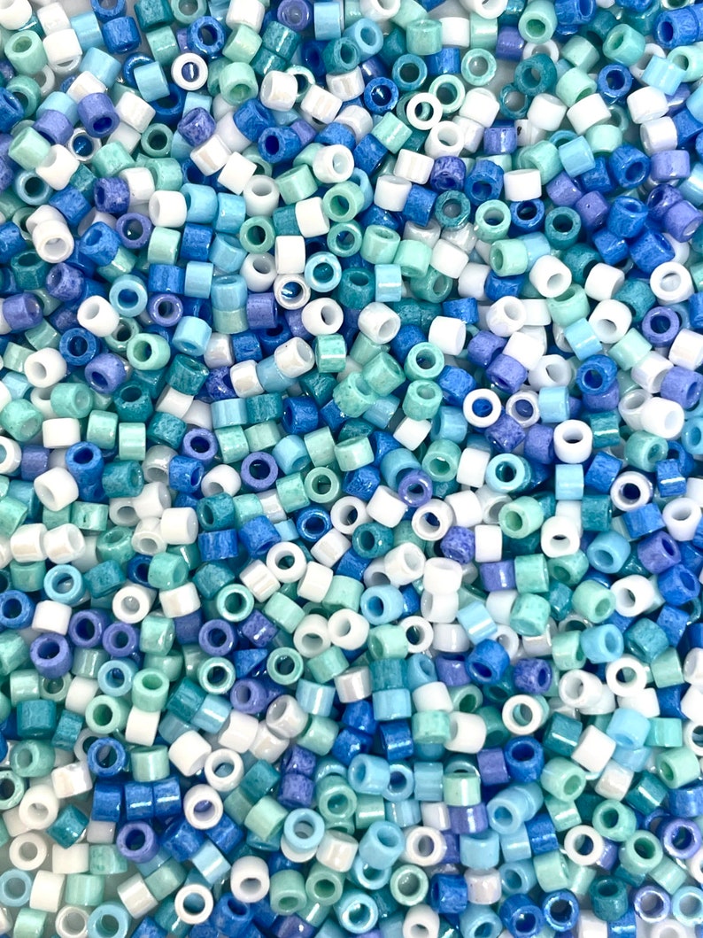 2mm Tiny Miyuki Seed Bead Mix, Glass Beads, Winter Bead Mix, Bead Soup ...