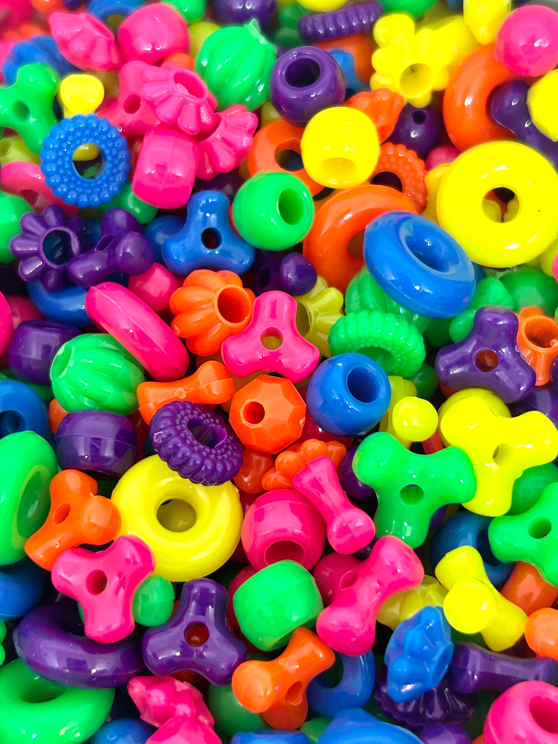 Neon Bright Bead Soup Mix, Bright Craft Assortment - Etsy