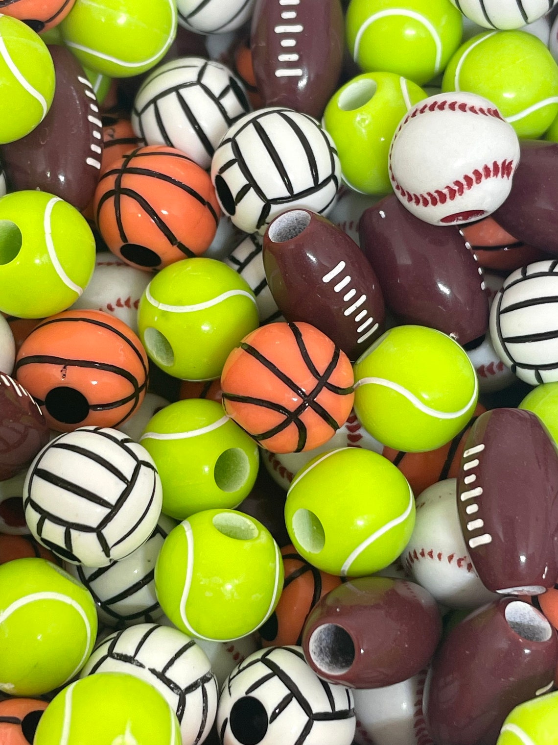 Sports Bead Set Football Basketball Baseball Tennis Ball - Etsy