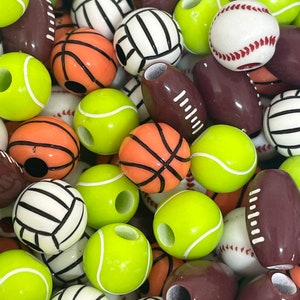 Sports Bead Set, Football, Basketball, Baseball, Tennis Ball ...