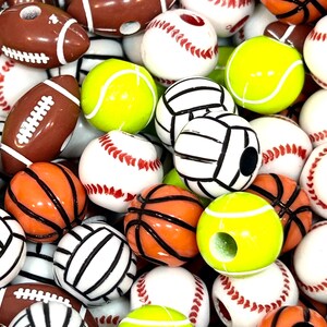 Sports Bead Set, Football, Basketball, Baseball, Tennis Ball ...