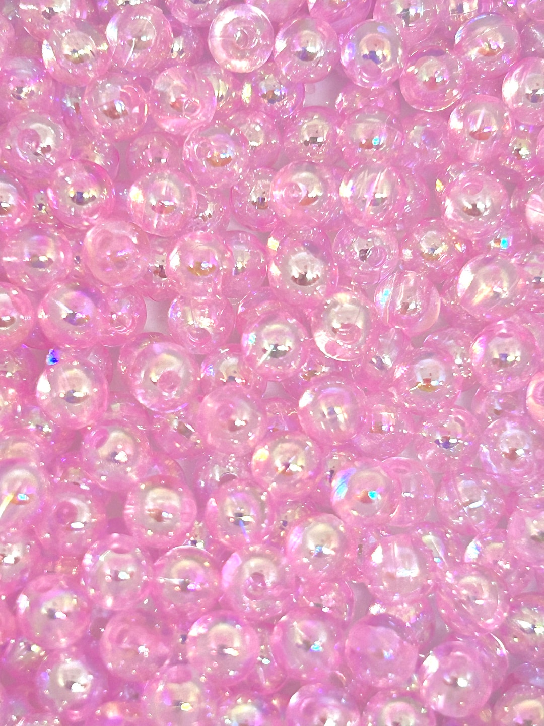 Iridescent Pink Bubble Beads for Bracelets - Etsy