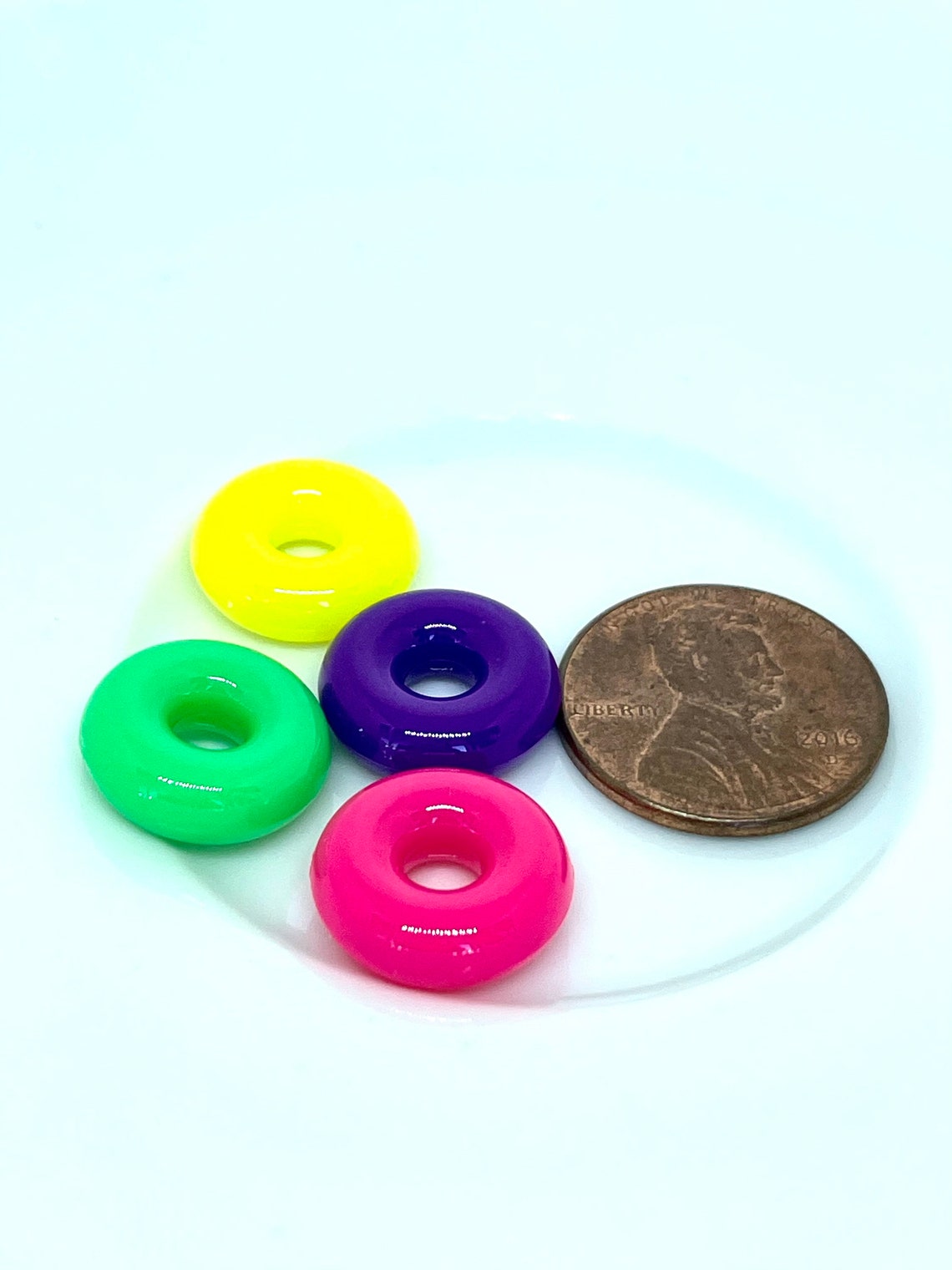 Neon Donut Beads Kawaii Beads Cute Beads Neon Beads Kawaii | Etsy