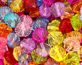 Iridescent Translucent Mermaid Shell and Fish Bead Mix - Ideal for ...