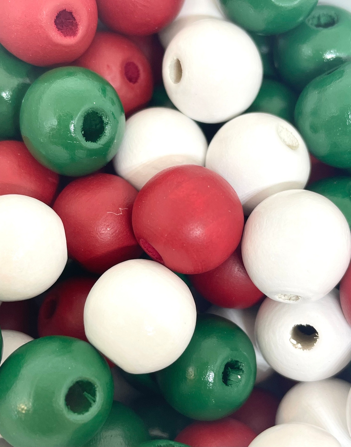 Holiday Bead Assortment, Wooden Christmas Beads, Wood Beads for Xmas ...