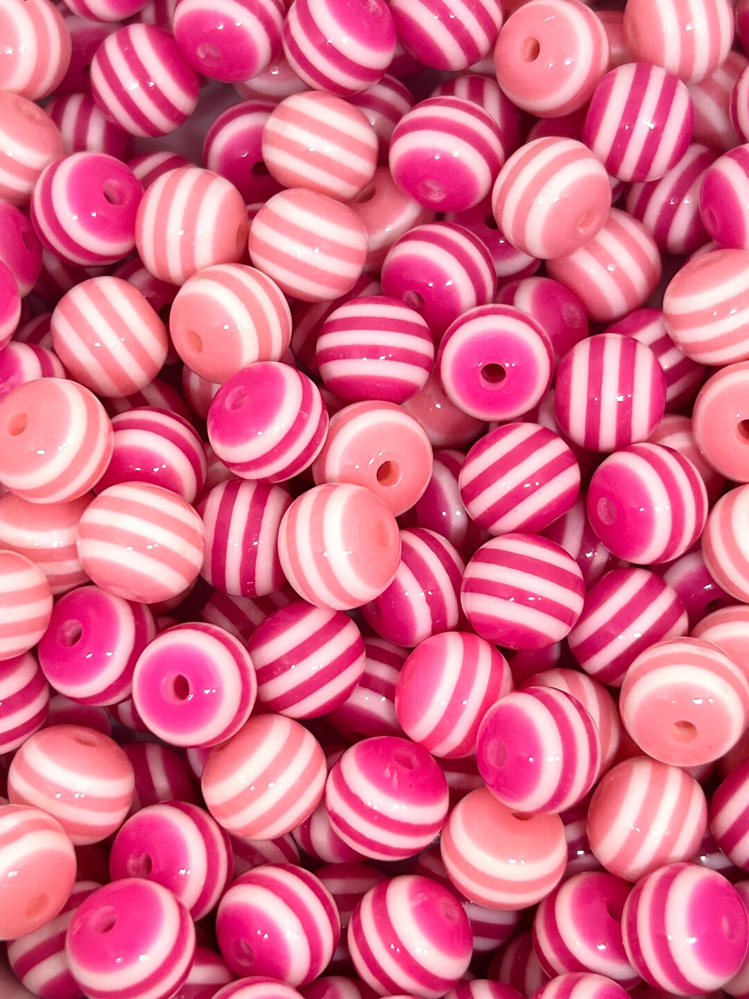 8mm Cute Pink Striped Bead Mix for DIY Jewelry - Etsy
