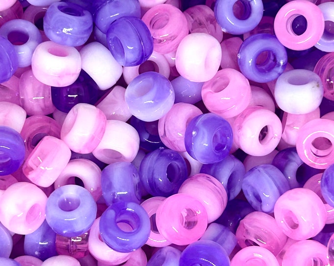 Sweet Candy Barrel Bead Assortment, Marbled Pony Beads - Etsy Canada
