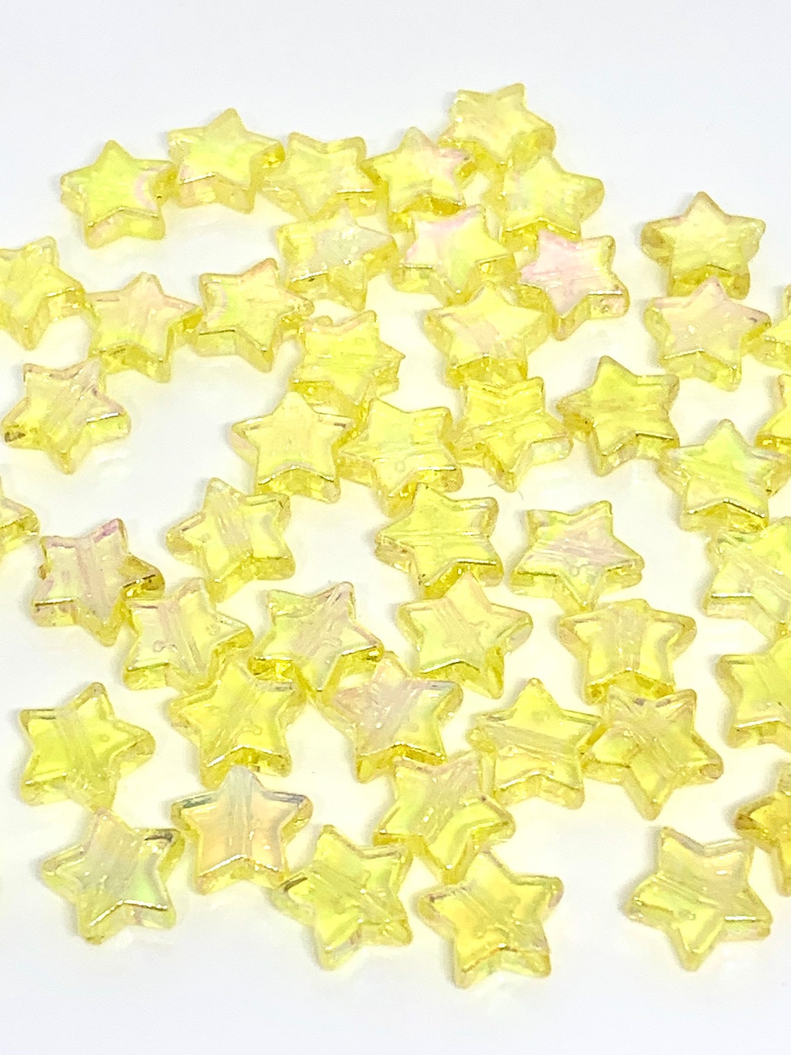 Yellow Star Beads, Acrylic Beads, 100pc Set - Etsy
