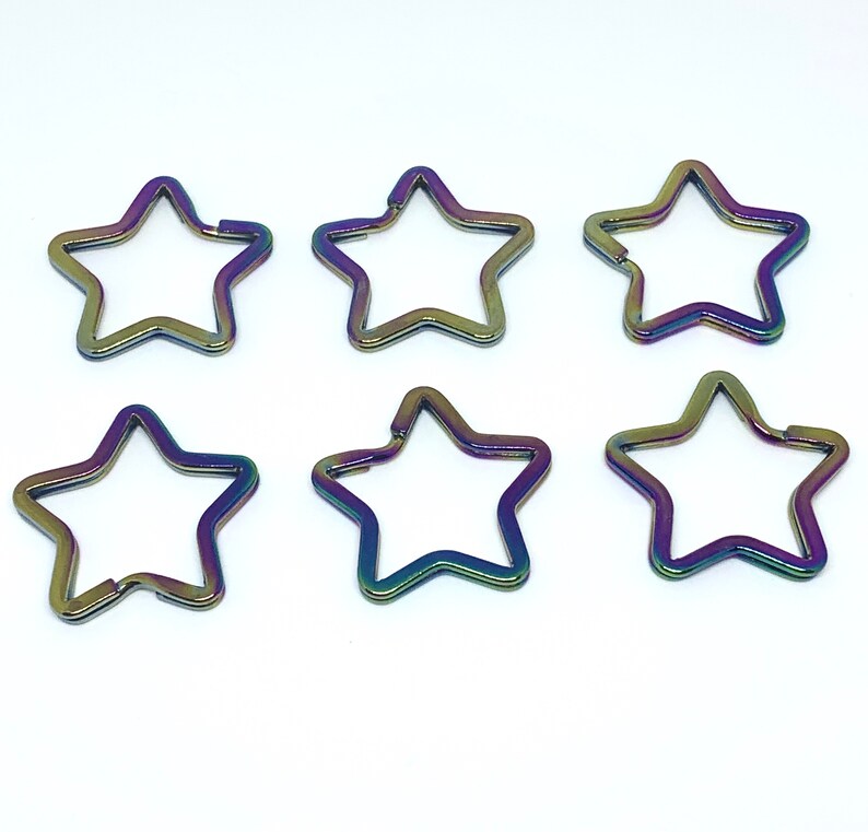 Iridescent Rainbow Star Key Ring, DIY Keychain - Etsy