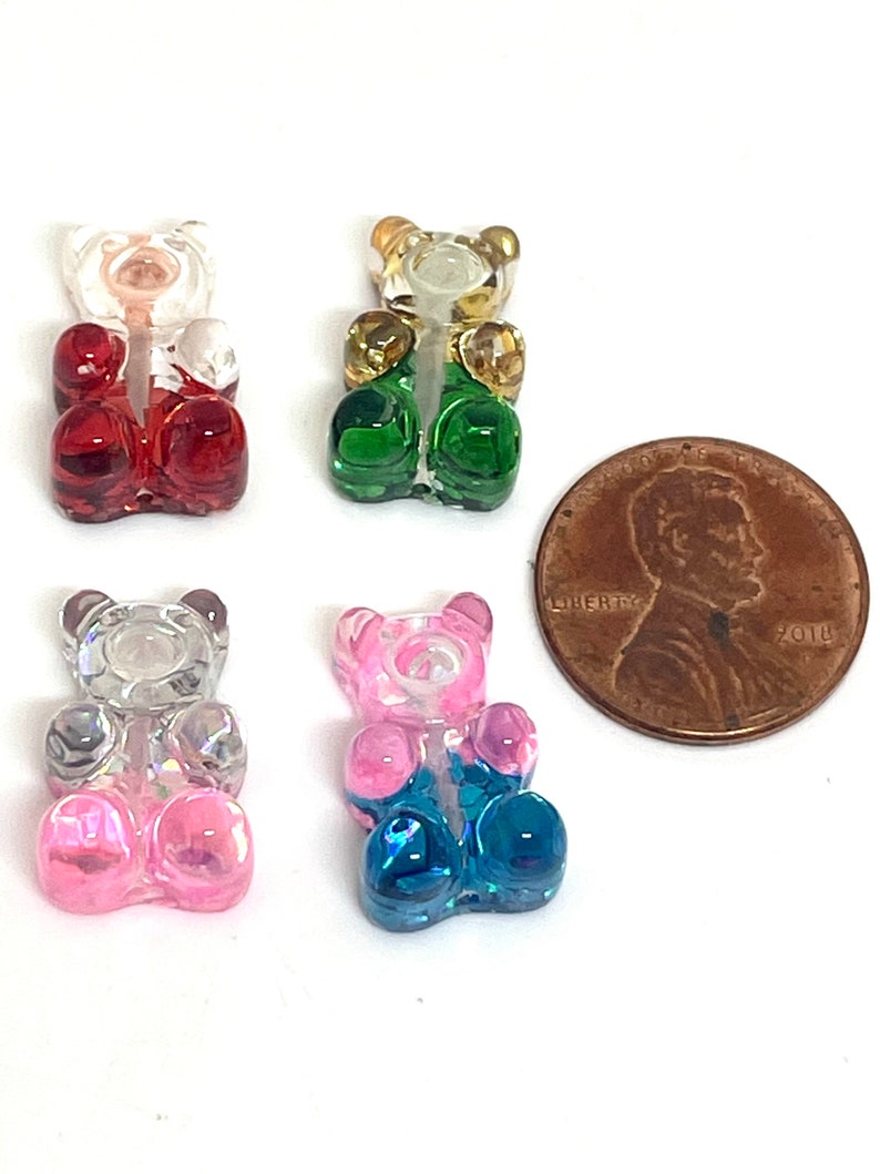 Glitter Resin Gummy Bear Charms, Beads, Pendants, Animal Beads, Candy ...
