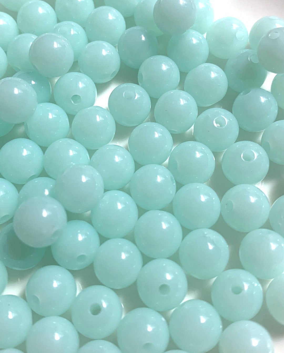 Baby Blue Beads, Blue Round Beads for Bracelet, Light Blue Beads for ...