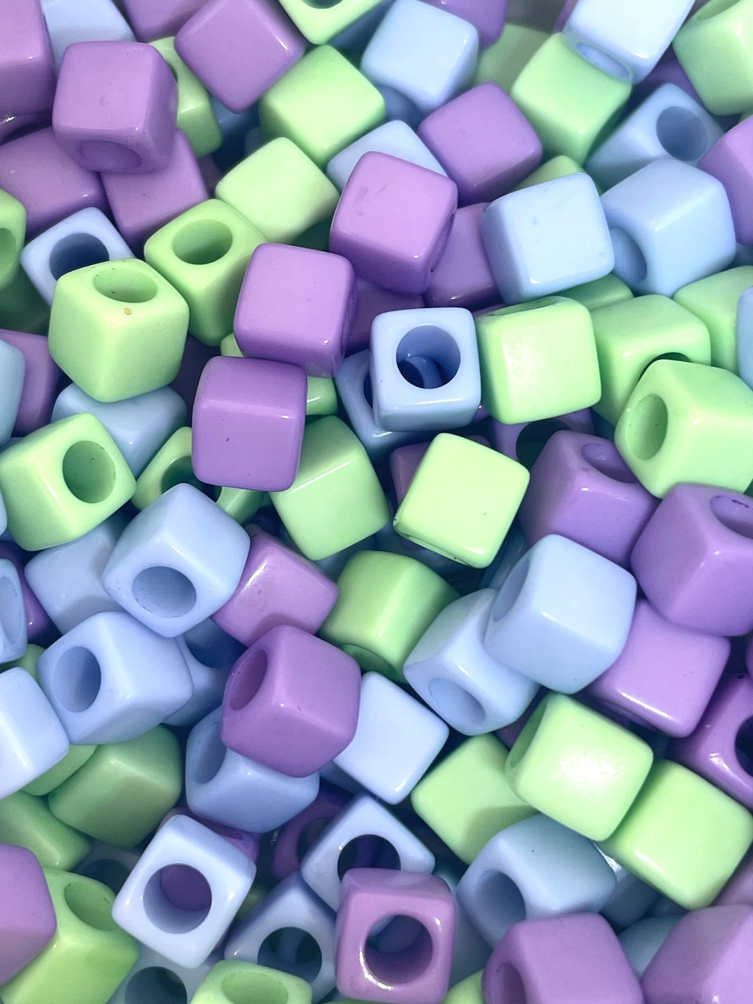 Pastel Square Beads, Pastel Cube Beads, Square Shaped Bead for Jewelry ...