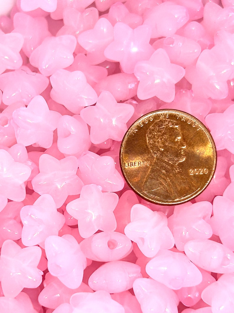 Translucent Light Pink Star Beads, Little Star - Etsy
