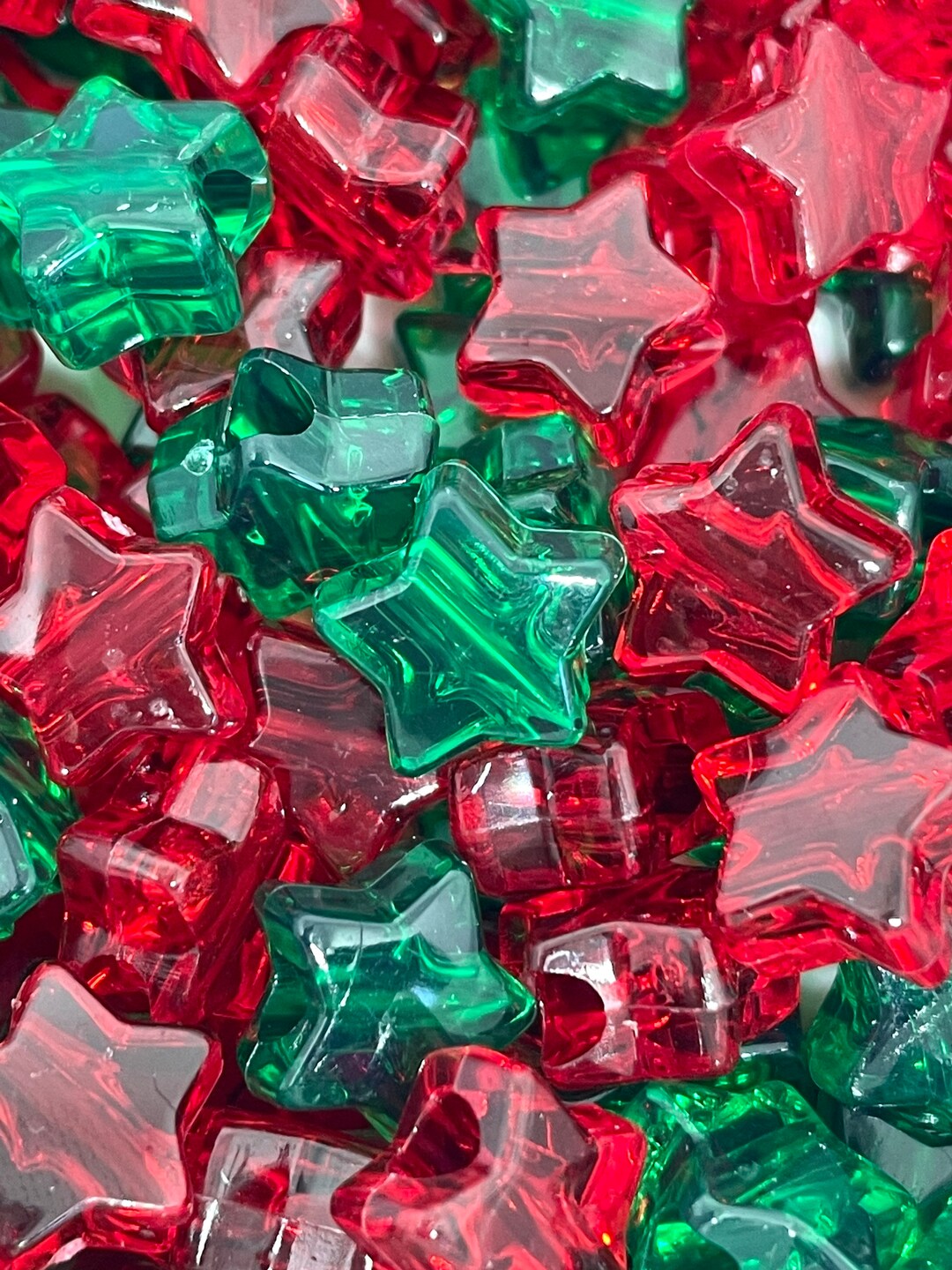 Elf Bead Mix for Christmas, Holiday Bead Assortment for Garland, Star ...