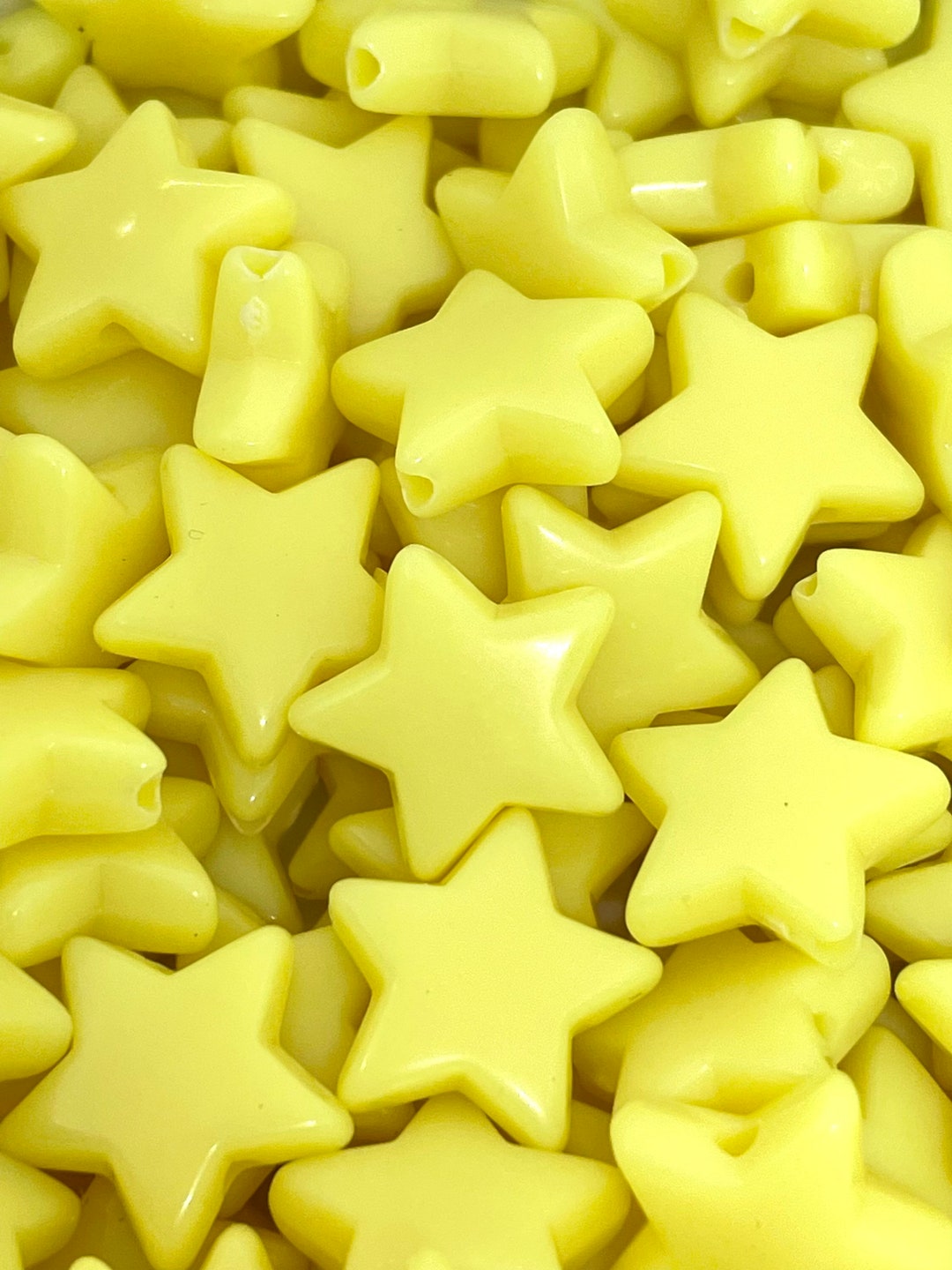 Yellow Star Beads for Necklace, Chain, Lanyard, Cell Phone Strap, Star ...