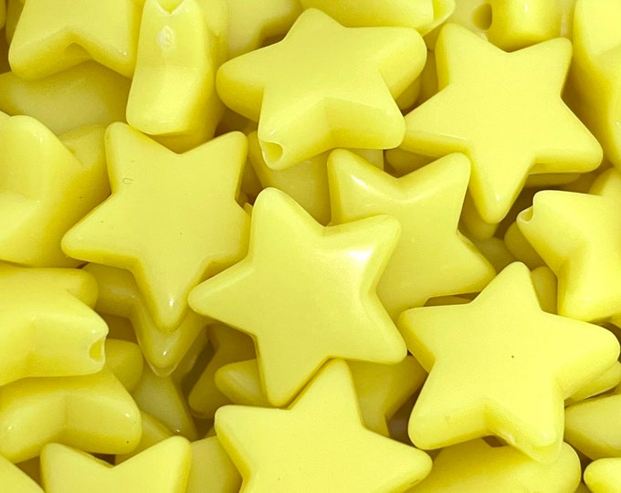 Yellow Star Beads for Necklace, Chain, Lanyard, Cell Phone Strap, Star ...