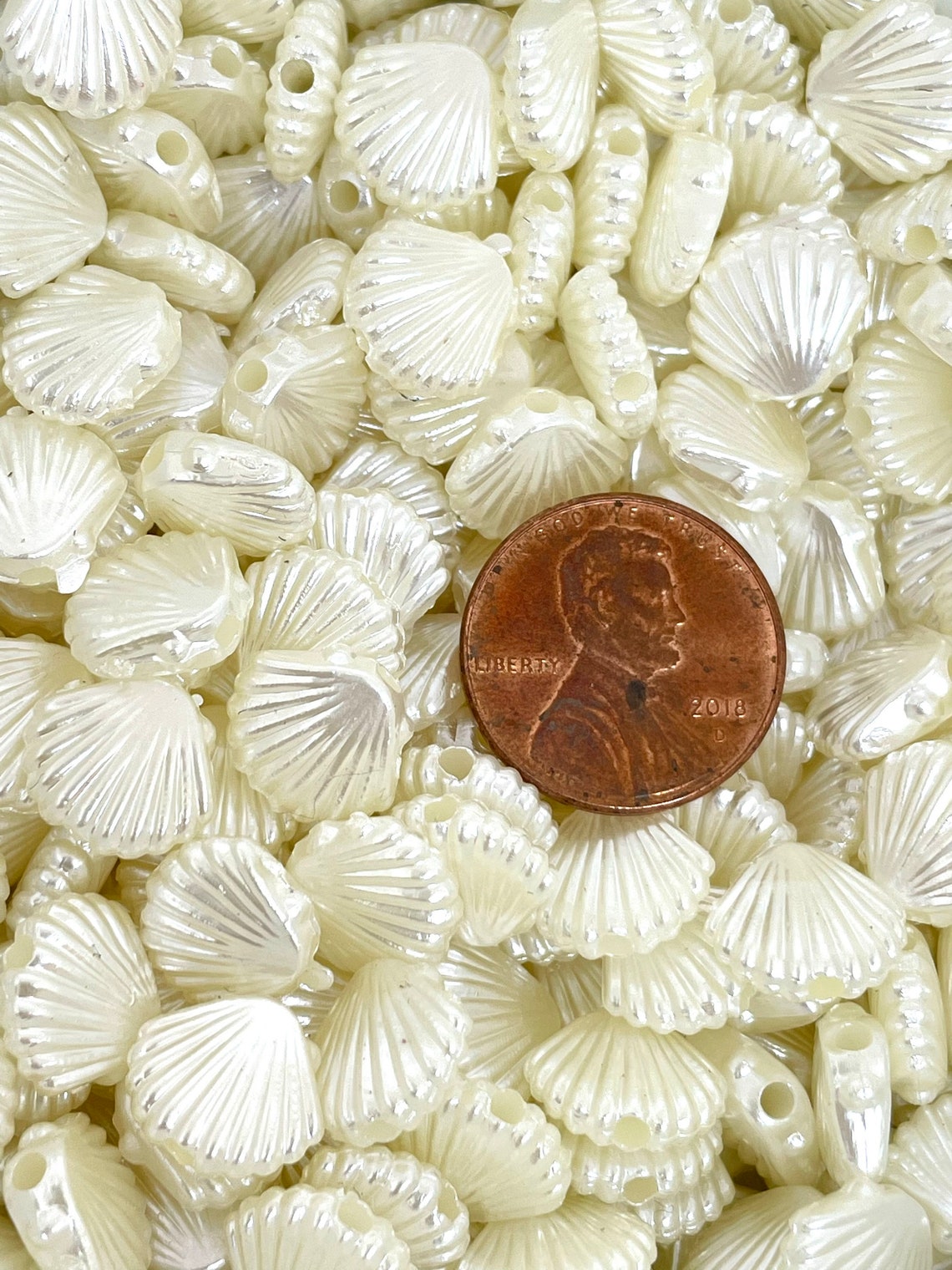 10mm Cute Mermaid Shell Beads, Shell Necklace, Jewelry, Ivory Clam ...