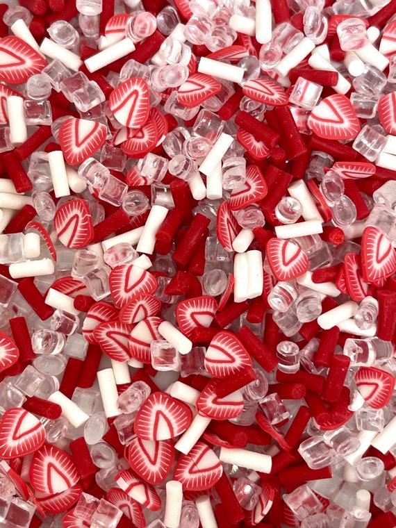 Strawberry Shortcake Fake Sprinkle Mix Kawaii Faux Sprinkles - Etsy