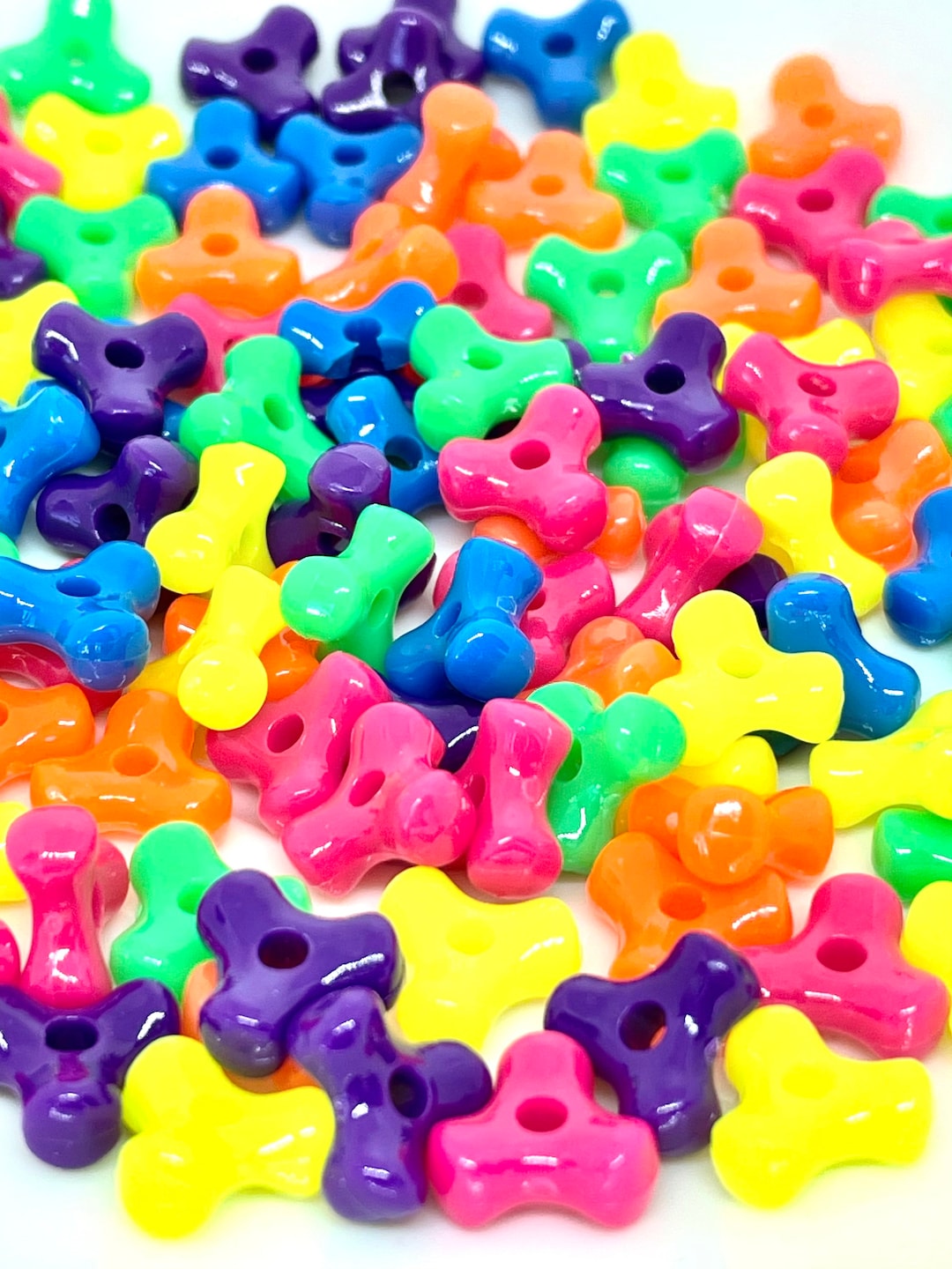 Neon Frisbee Tribeads, Neon Beads, Cute Beads, Kawaii Supplies, Kawaii ...